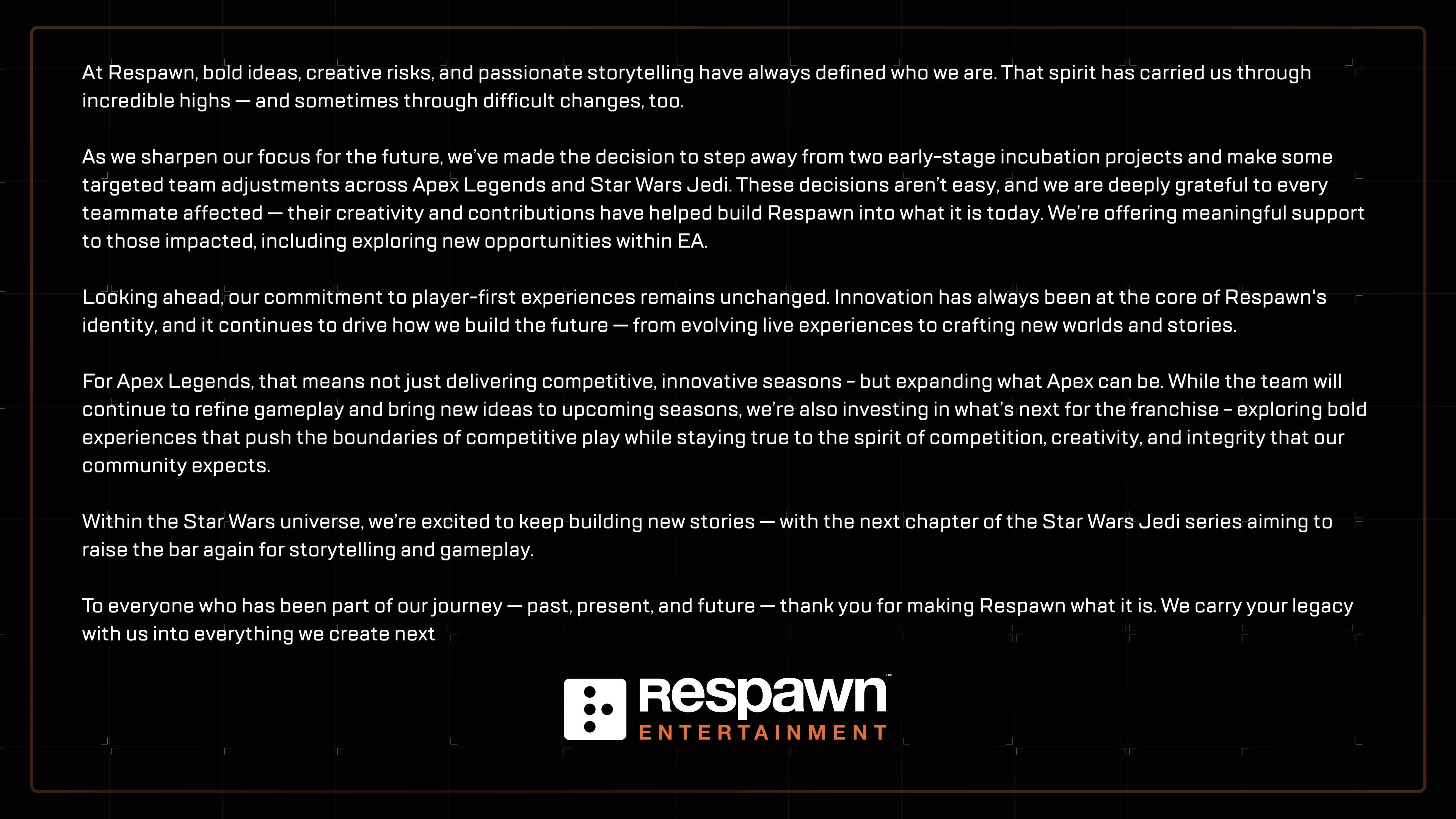 UPDATE: Respawn Suffers Layoffs Amid Team Adjustments, Cancels Two ...