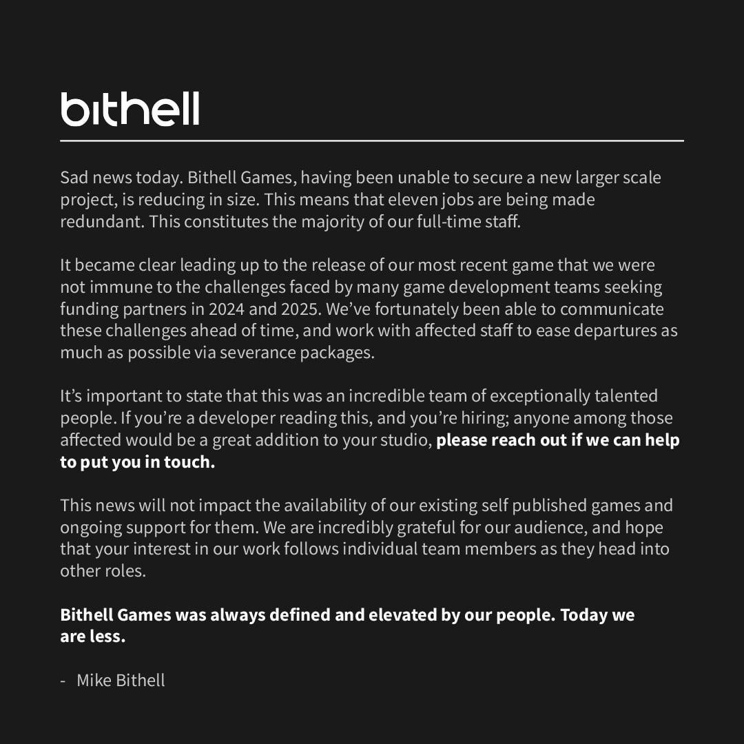 Volume, John Wick Hex Studio Bithell Games Loses 'Majority' Of Staff To ...