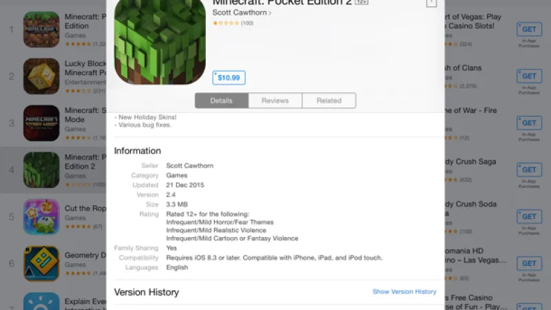 Apple Allowed A Fake Minecraft: Pocket Edition 2 App To Be Sold For ...
