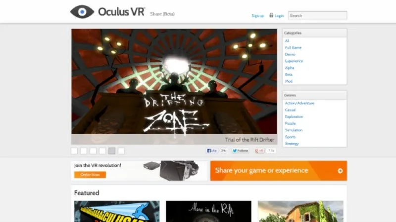 Oculus Rift Creators Launch Oculus Share Beta - Game Informer