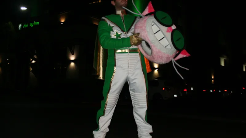 Watch Me Crash The Skyrim Launch In A Professor Genki Suit - Game Informer